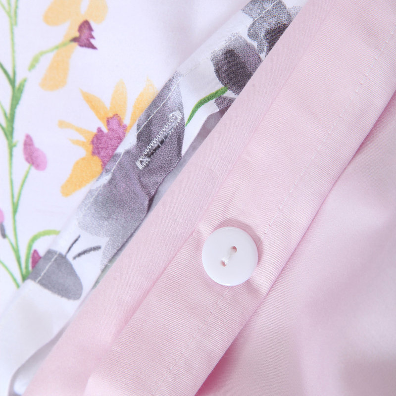 LISSTHER Luxury Pinky Spring Botanical Pattern Shabby Elegance Duvet Cover Cotton Bedding Set ...